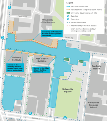 Grattan Street rebuilding underway at University | Bicycle Network