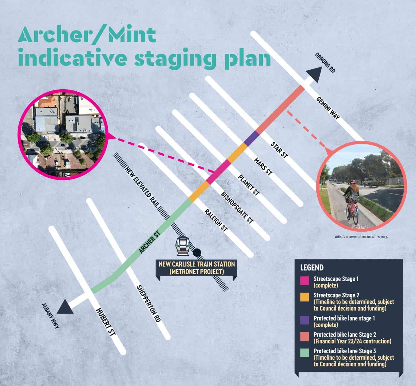 Protected bike lane extends in Perth | Bicycle Network