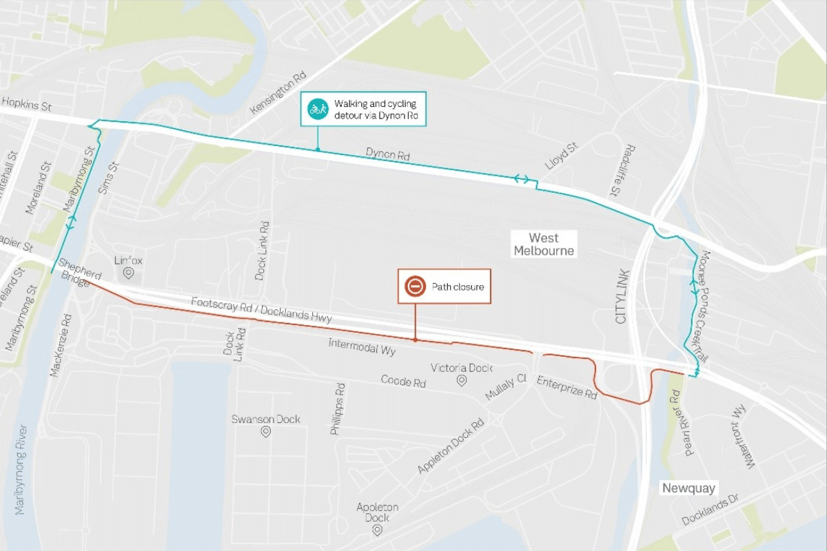 Footscray Road Trail closure | Bicycle Network