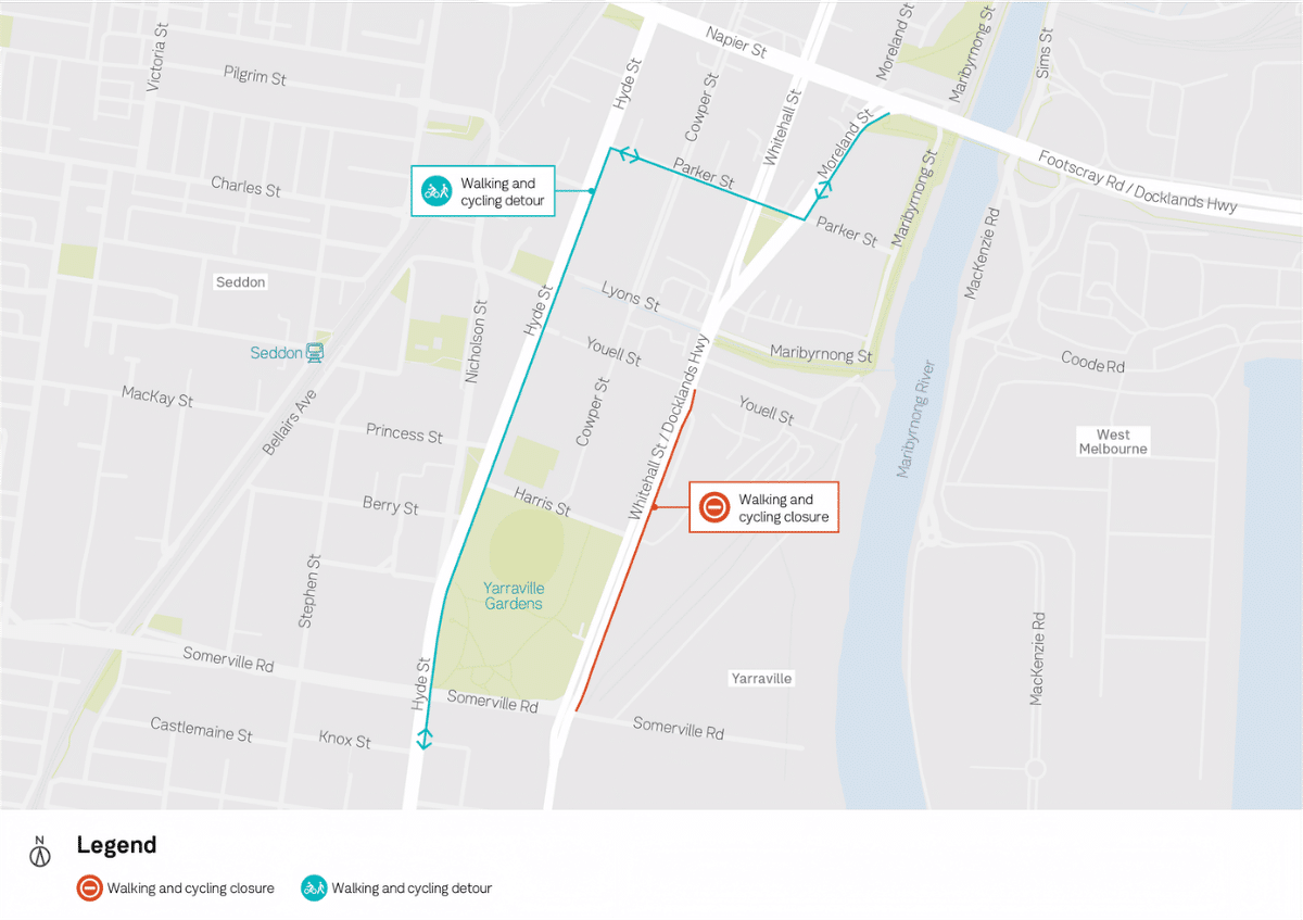 Whitehall Street path closure | Bicycle Network