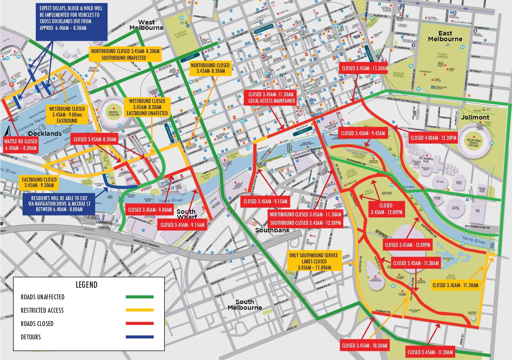 Run Melbourne disrupts city bike routes | Bicycle Network