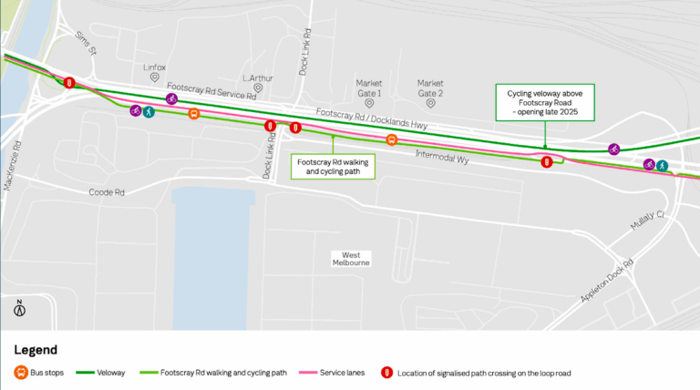 Bikes beware – service lanes opening on Footscray Road | Bicycle Network