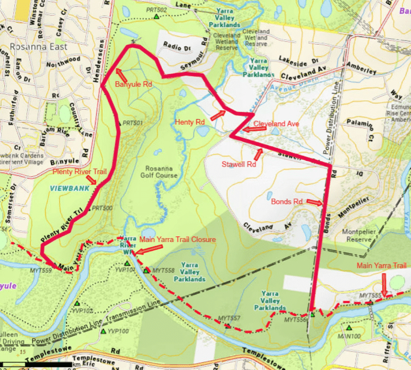 Main Yarra Trail disruption at Viewbank | Bicycle Network